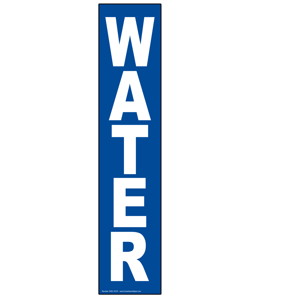 Water Label / Sticker - Blue - US Made - Easy Ordering