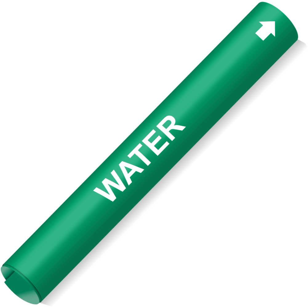 Coiled Pipe Marker - WATER - Green - ASME A13.1