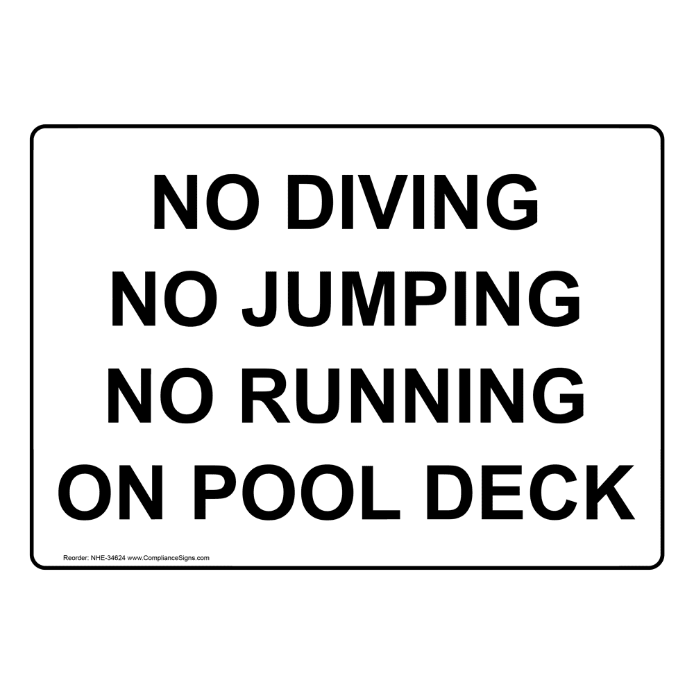 No Running Sign Pool