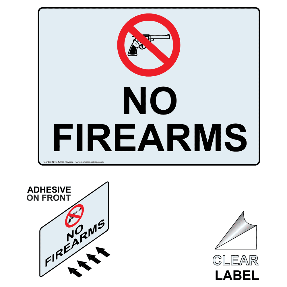 No Firearms Label NHE-17695-Reverse Alcohol / Drugs / Weapons