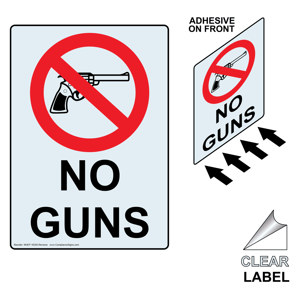 Portrait No Guns Clear Label With Symbol NHEP-16355-Reverse