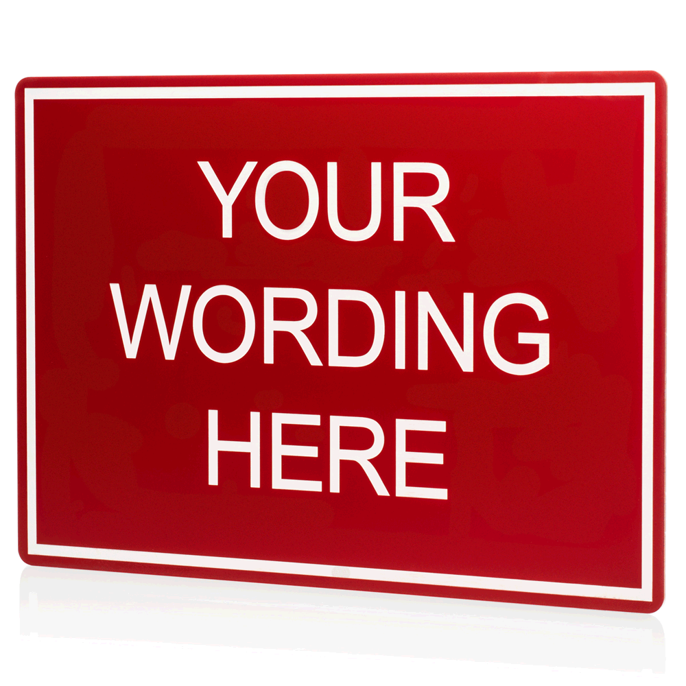 Custom Engraved Sign EGRE-CUSTOM-M3_White_on_Red