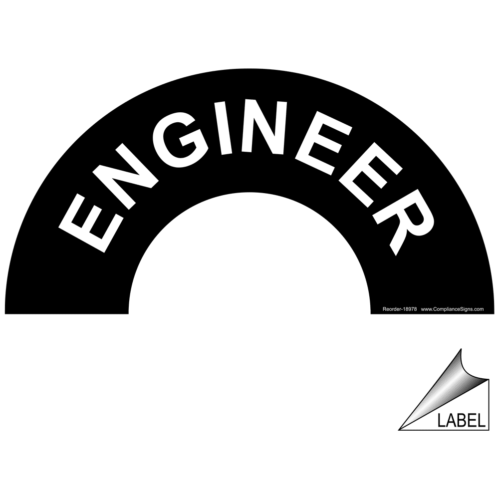 Workplace Safety Engineer Label / Sticker - Black - US Made