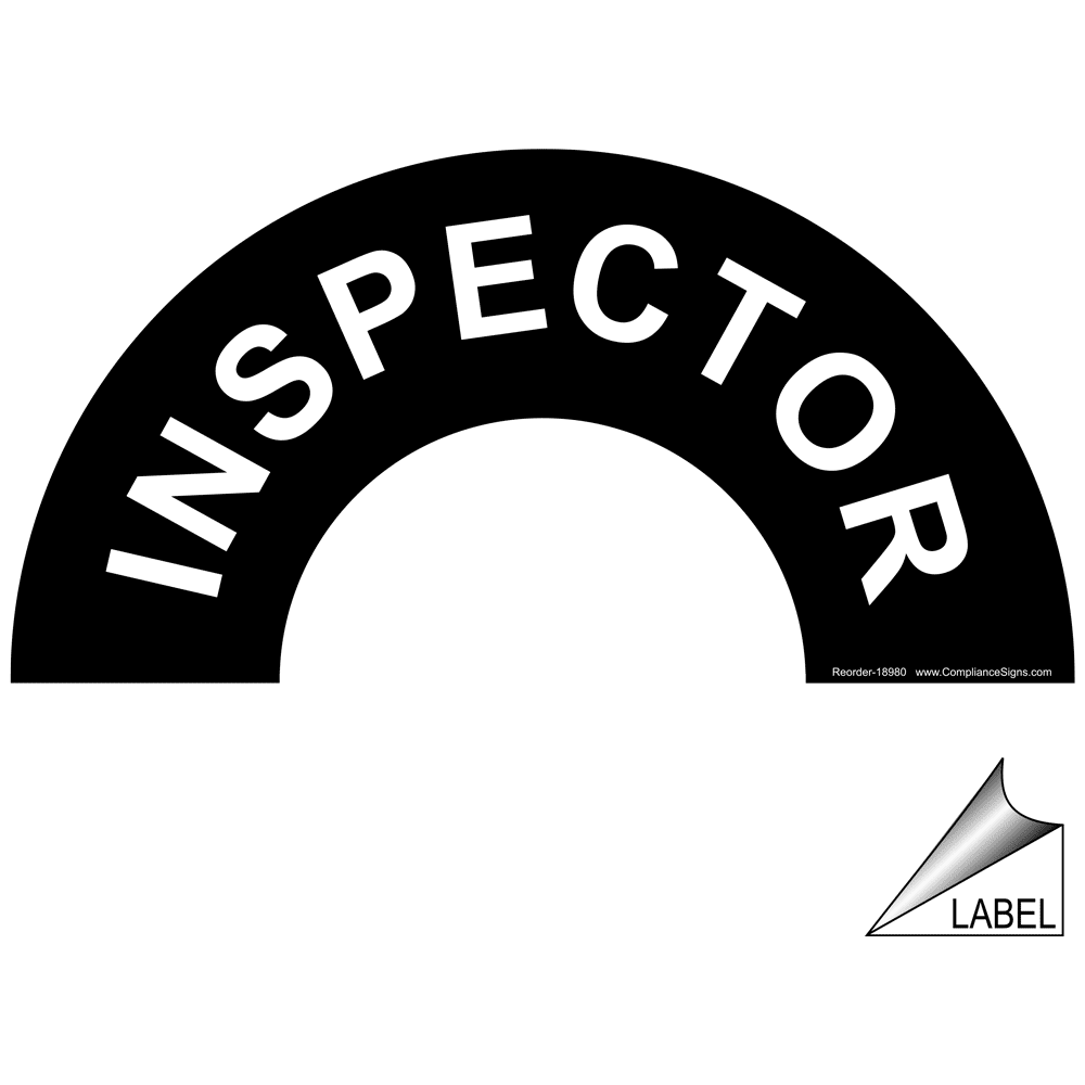 Workplace Safety Inspector Label / Sticker - Black - US Made
