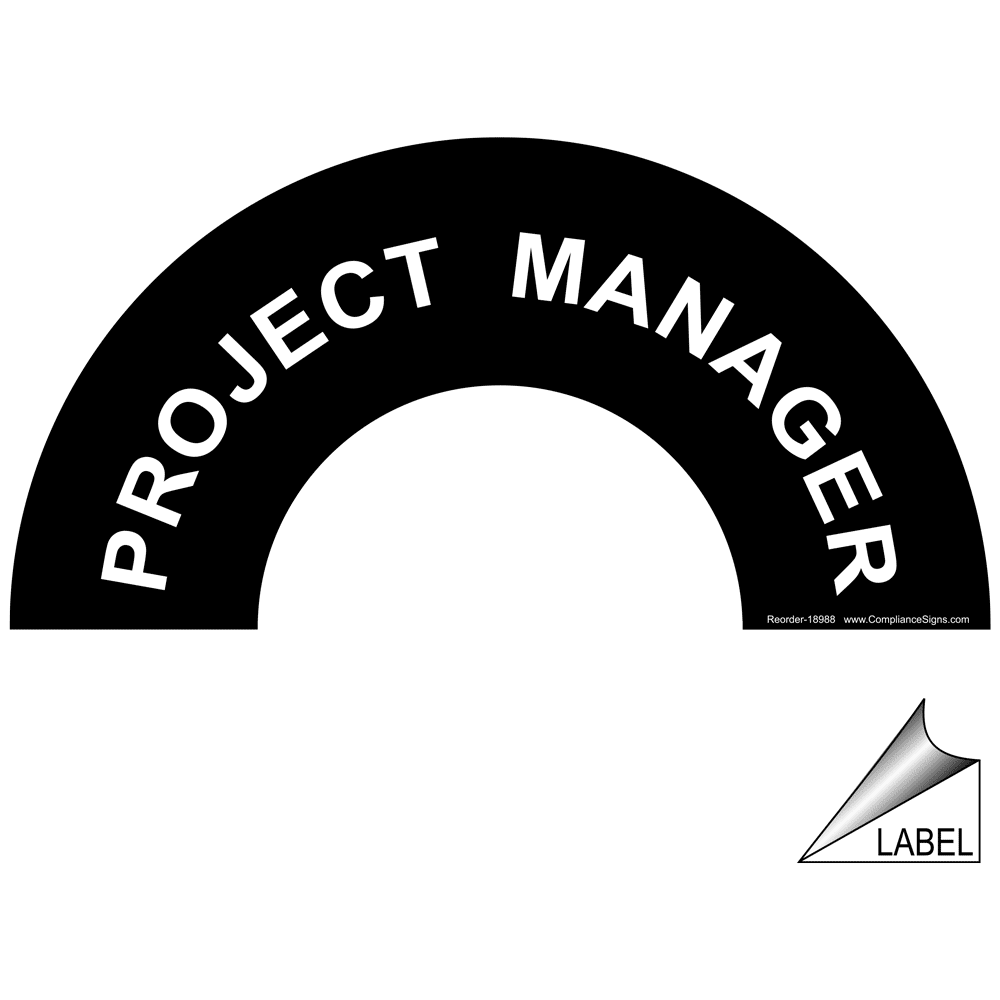 Workplace Safety Project Manager Label / Sticker - Black - US Made