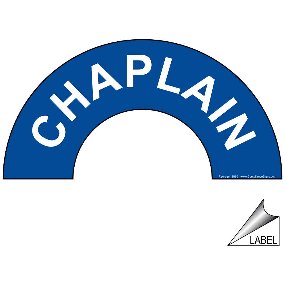 Workplace Safety Chaplain Label / Sticker - Blue - US Made