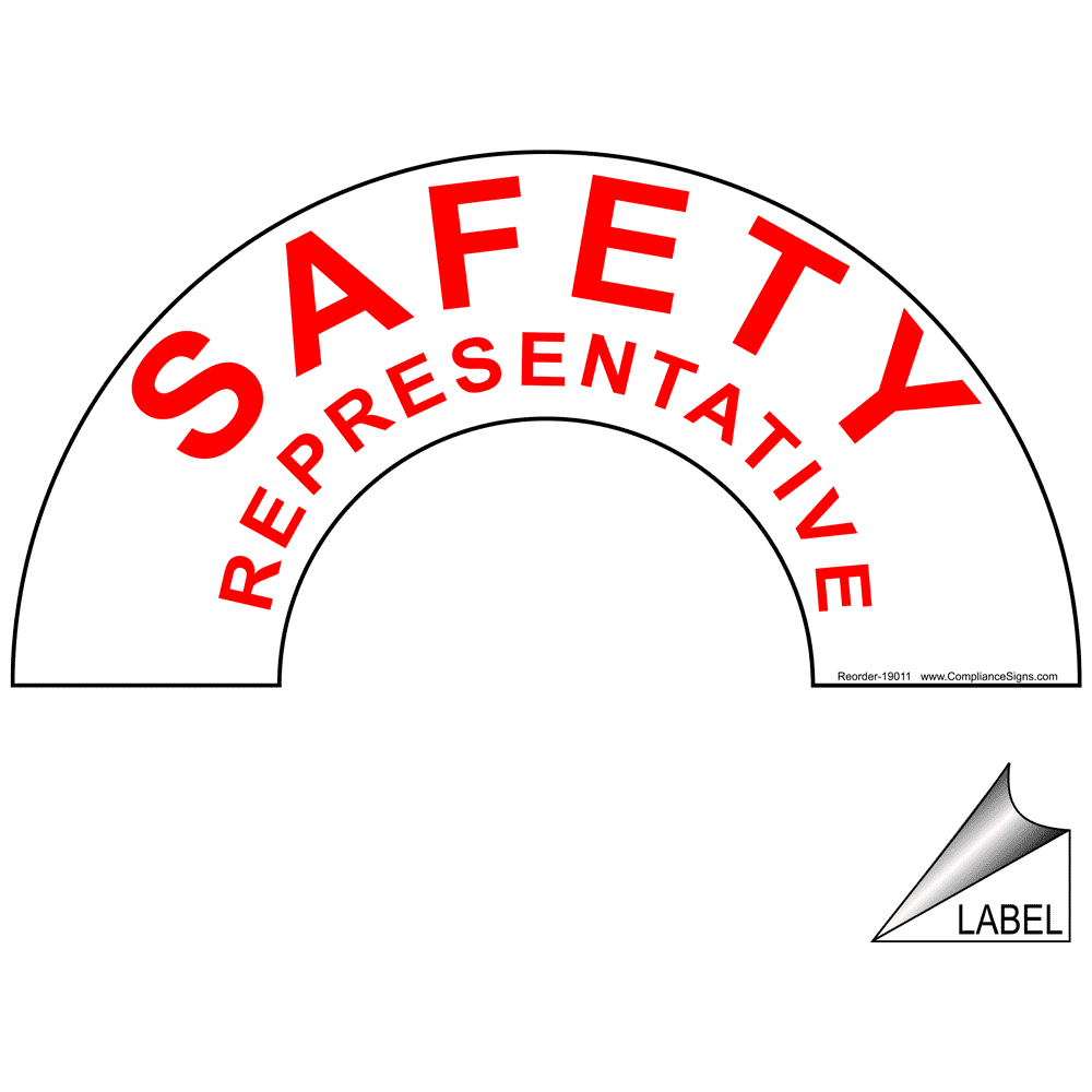 Workplace Safety Safety Representative Label / Sticker - White
