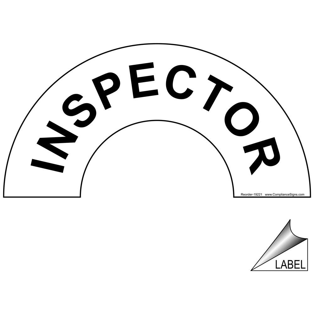 Workplace Safety Inspector Label / Sticker - White - US Made