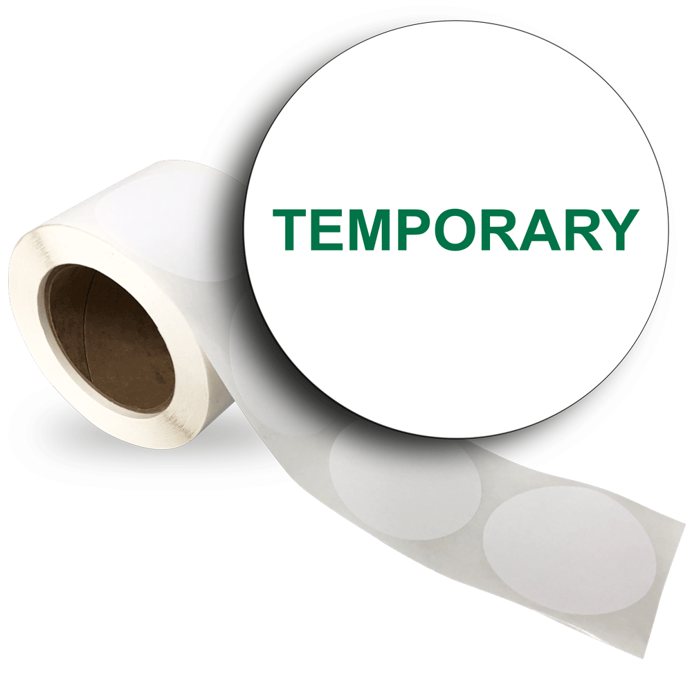 Roll of Labels - Temporary - White - 5-Mil Poly